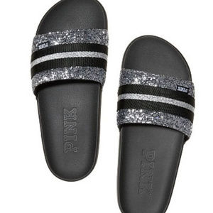 PINK Victoria's Secret | Shoes | Victorias Secret Pink Slide Gunmetal ...